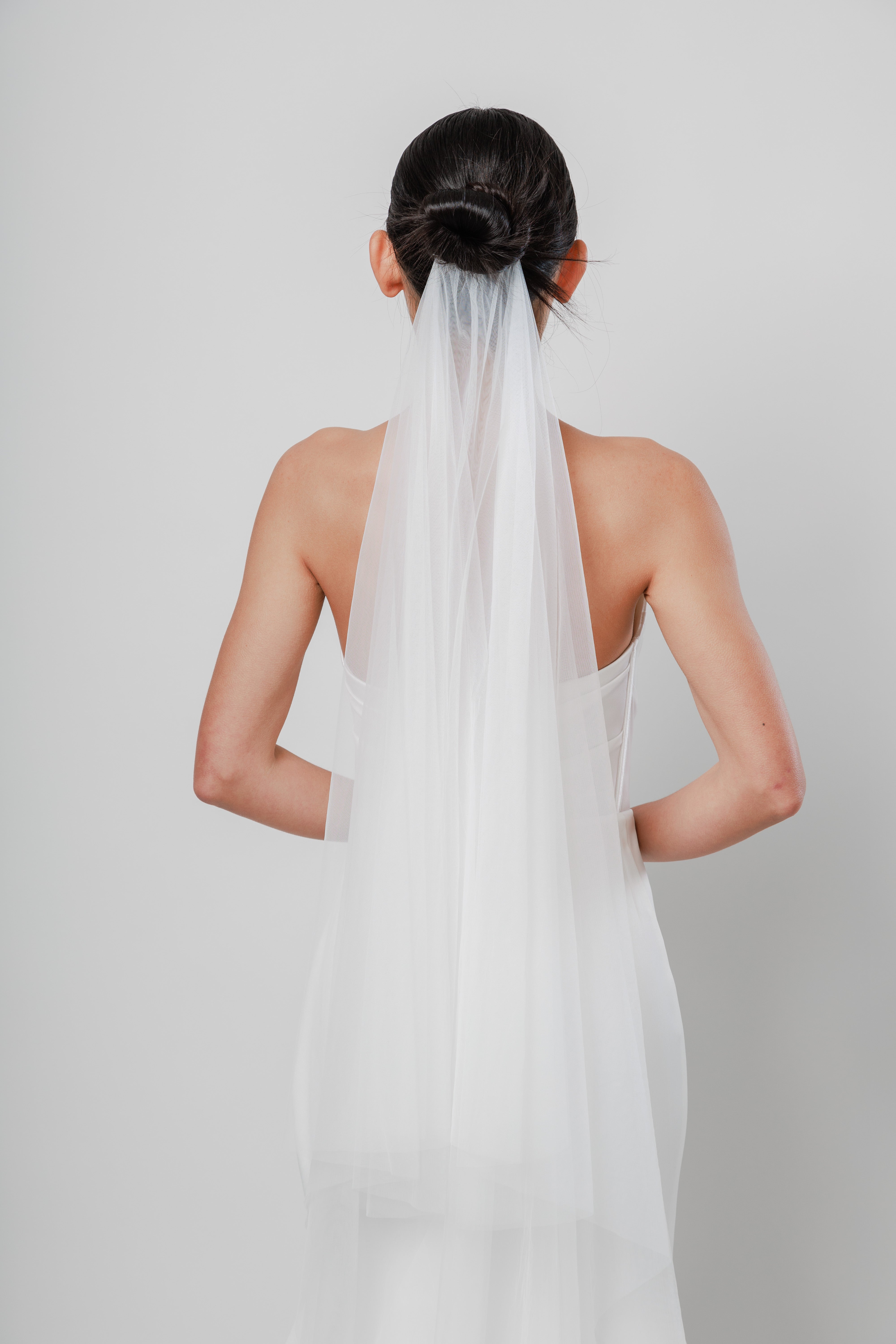 EVE I Two-Tier Soft Plain Veil – Element J Bridal